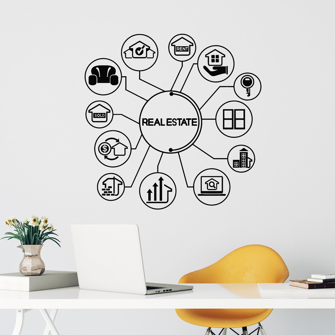 Rent Vinyl Wall Decal Sold Broker Real Estate Agency Home Stickers ...