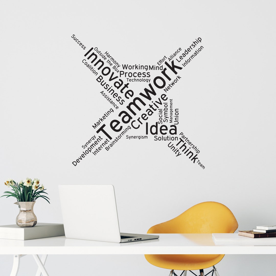 Teamwork Innovate Vinyl Wall Decal - Inspirational Office Decor Modern ...