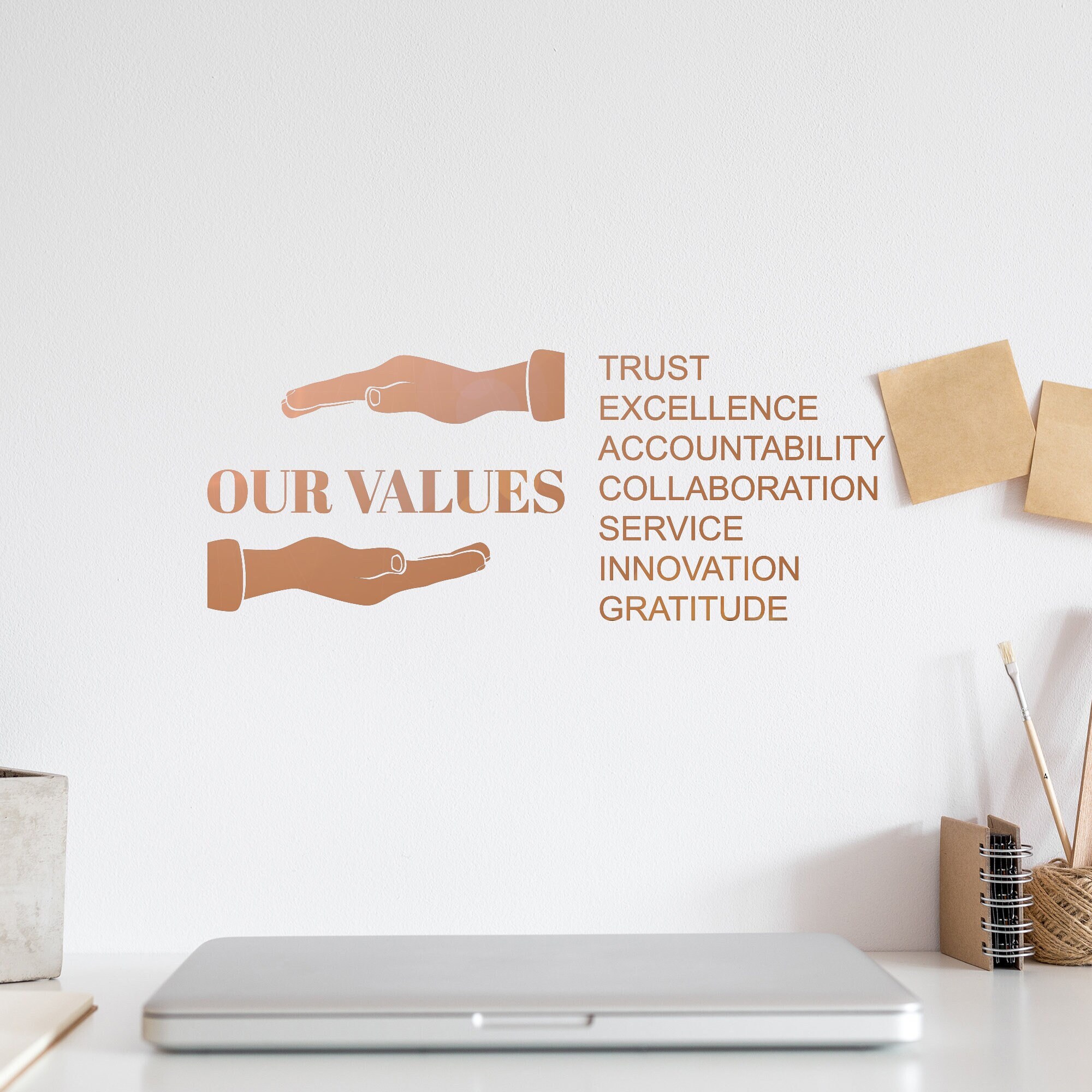 Our Values Vinyl Wall Decal Office Decoration Words Business Teamwork ...
