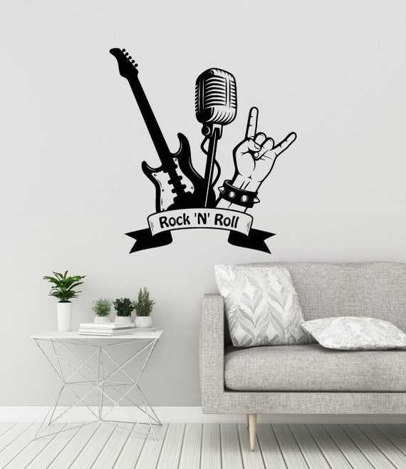 Rock N Roll Vinyl Wall Decal Music Musical Rock Star Musician - Etsy Canada
