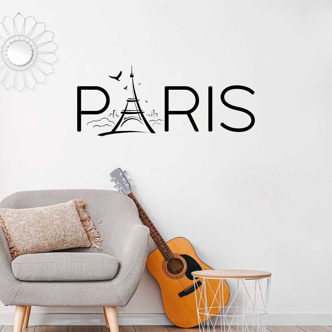 Eiffel Tower Paris Vinyl Wall Decal - French Inspired Home Decor ...