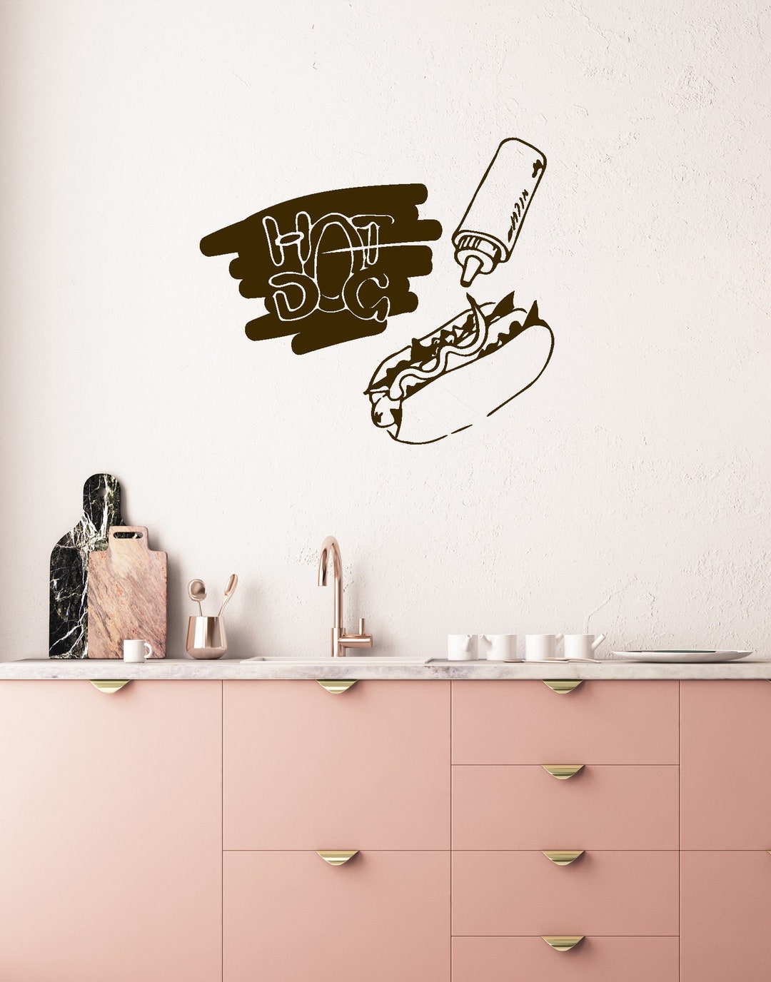 Hot Dog Vinyl Wall Decal Fast Food Truck Kitchen Decor Stickers Mural ...
