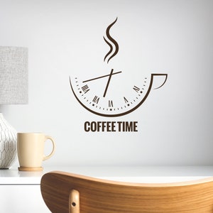 Coffee Time Vinyl Wall Decal: Kitchen Cafe Decor (#6115di) - Etsy
