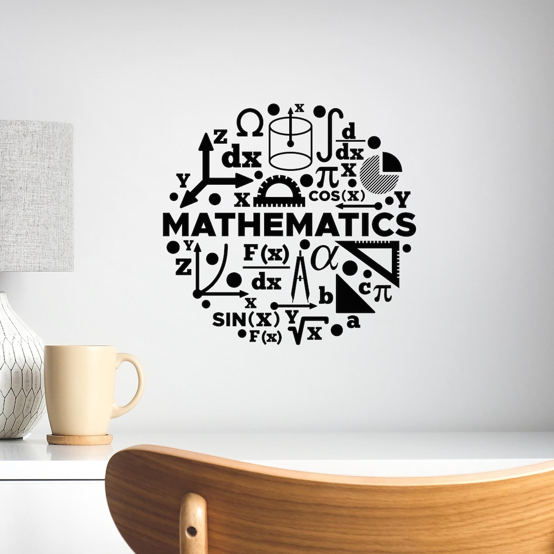 Mathematics Vinyl Wall Decal Math Classroom Door Sign Window Decor ...