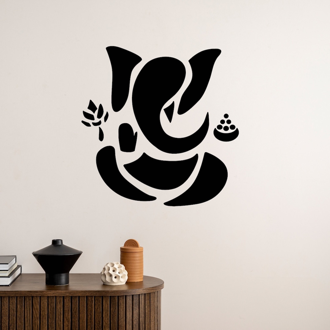 Ganesha Vinyl Wall Decal Ganesh Elephant Lord Hinduism India Hindu ...