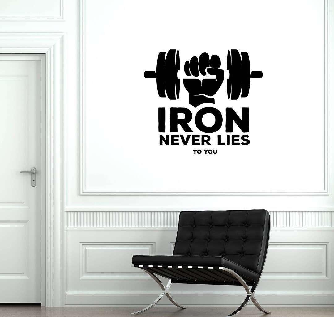 Gym Quote Vinyl Wall Decal Fitness Bodybuilding Sports Man Cave ...