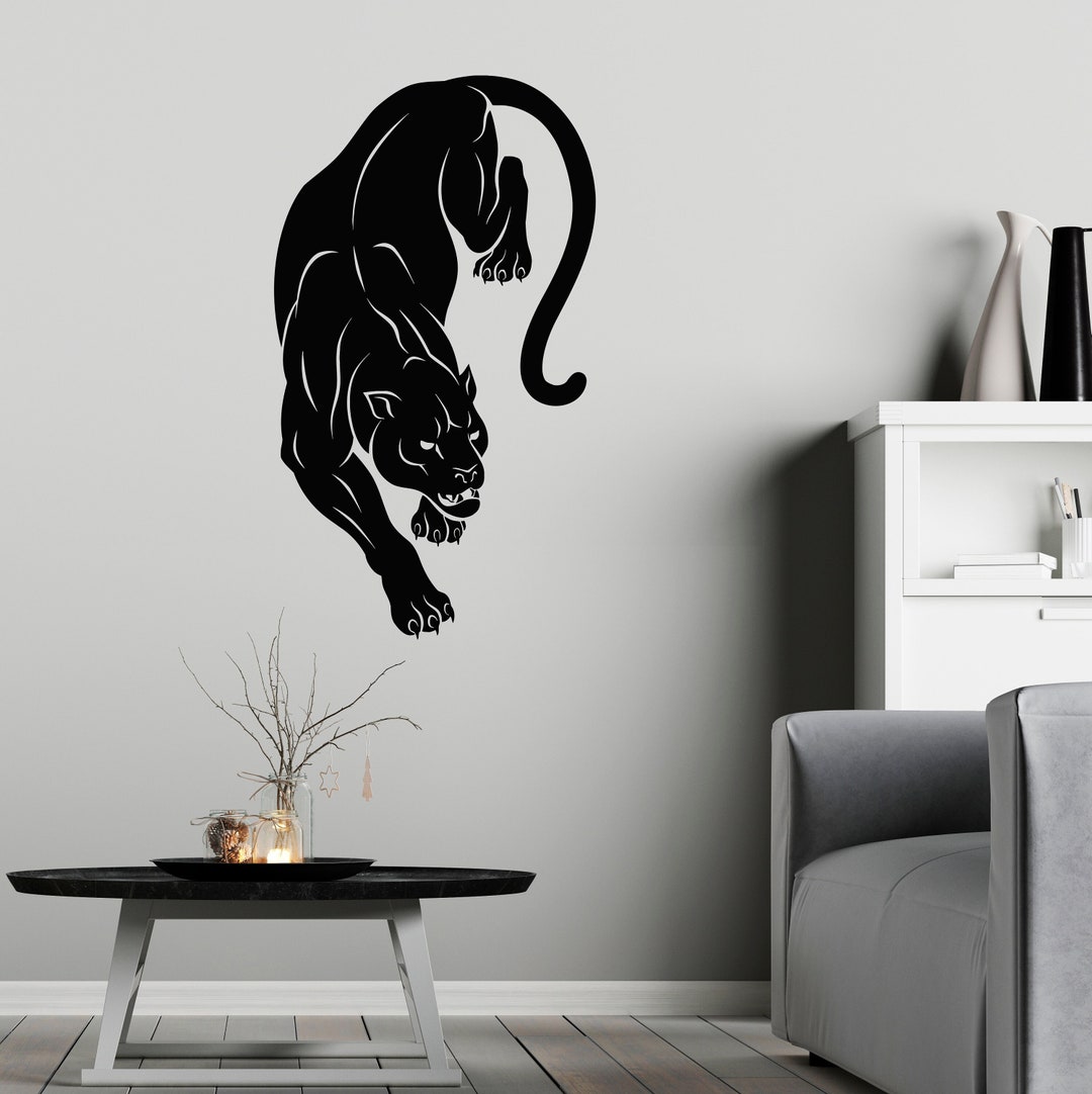 Panther Vinyl Wall Decal Wild Animal Predator Room Wildlife Jungle Art ...
