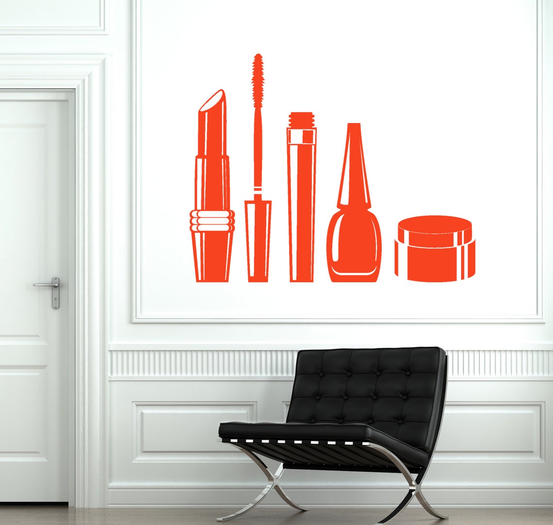 Wall Vinyl Decal Hair Salon Beauty Cosmetics Mascara Lipstick - Etsy