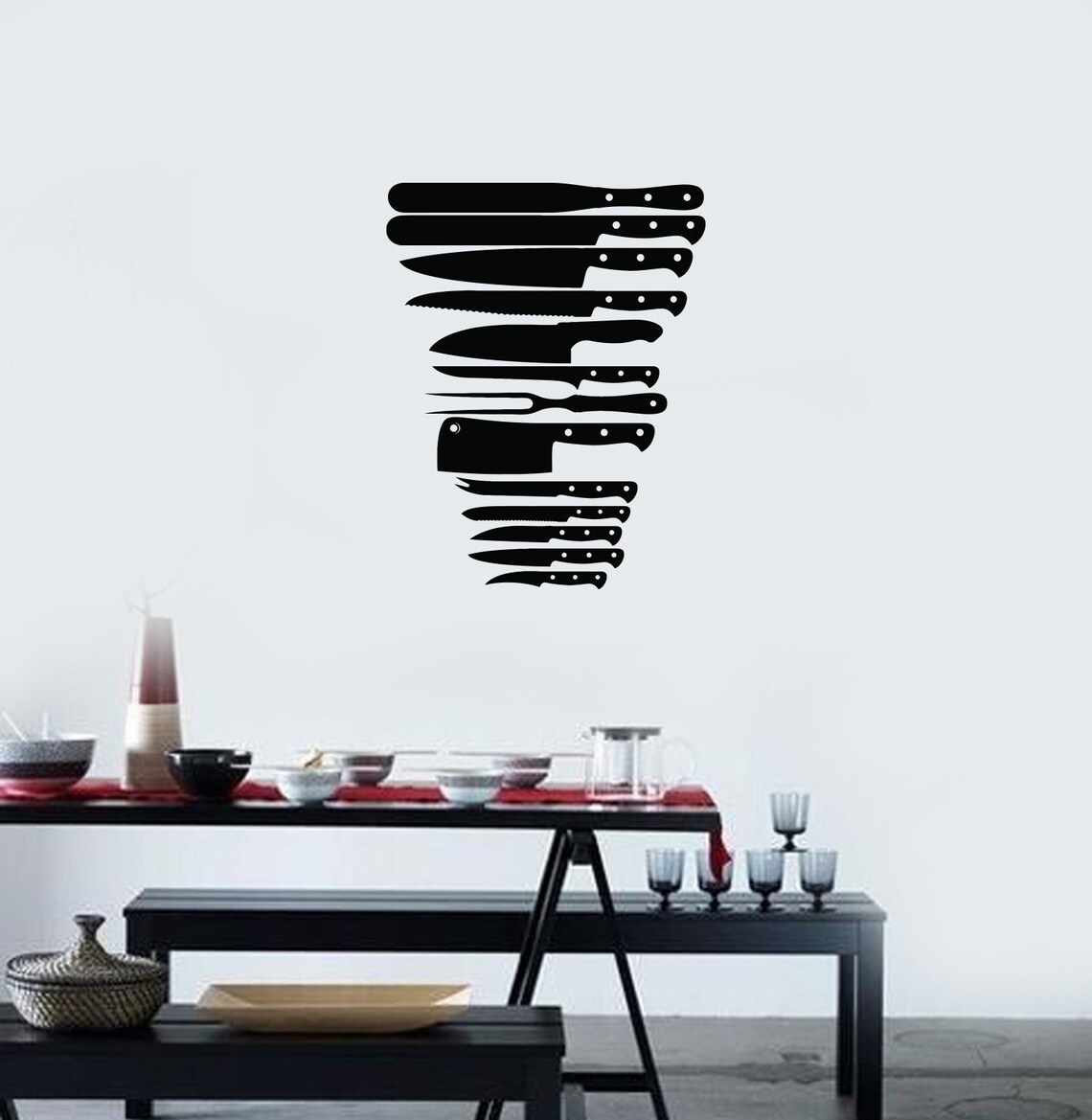 Knives Vinyl Wall Decal Butcher Shop Kitchen Restaurant | Etsy