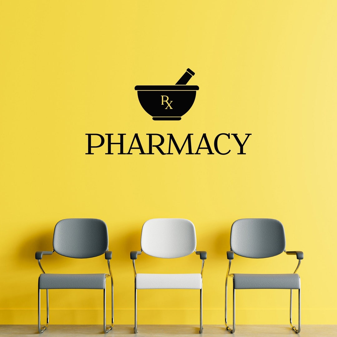 Pharmacy Logo Vinyl Wall Decal Health Hospital Private Clinic Doctor ...