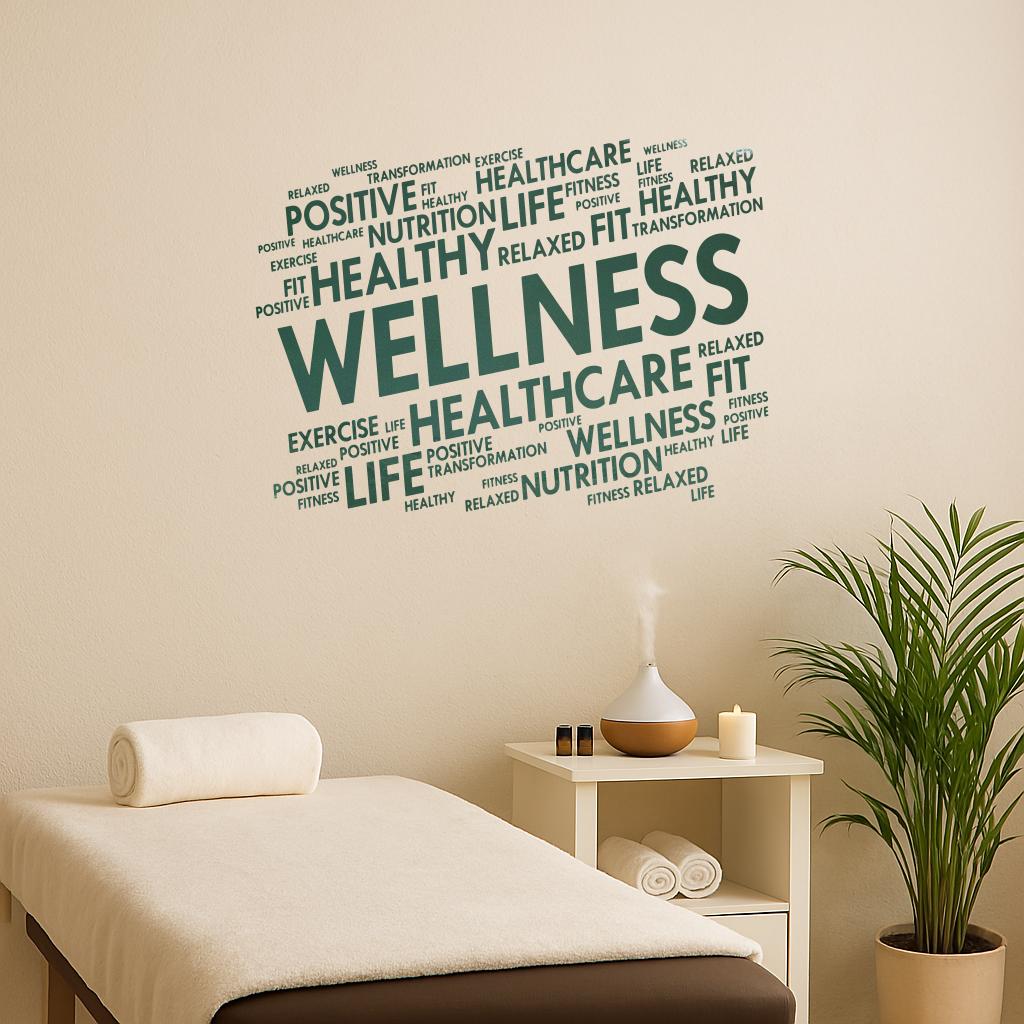 Wellness Vinyl Wall Decal Beauty Spa Salon Home Gym Health Healthcare ...