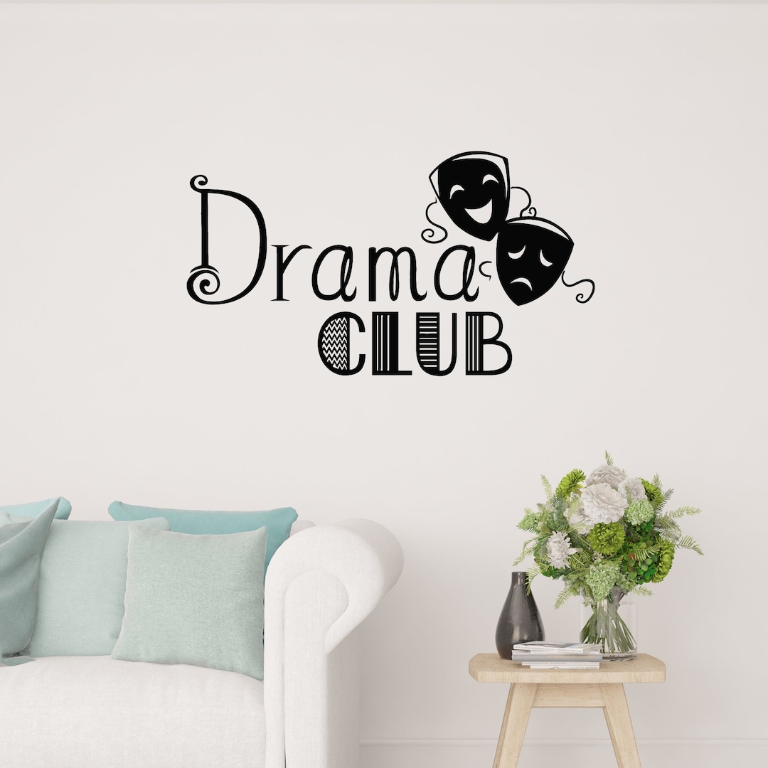 Drama Club Vinyl Wall Decal Theatre Laughing and Crying Masks Stickers ...