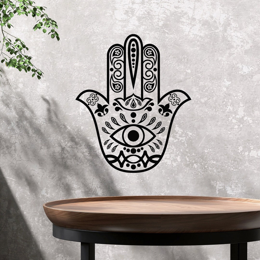 Hamsa Vinyl Wall Decal Hand of God Amulet Talisman Zen Stickers Mural ...