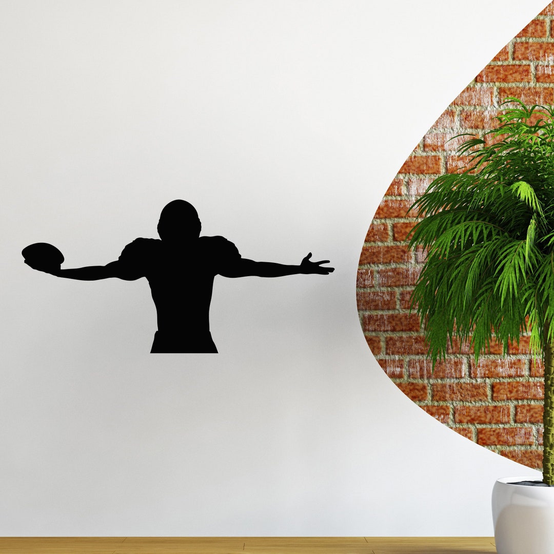 Quarterback Vinyl Wall Decal American Football Player Ball Sports ...