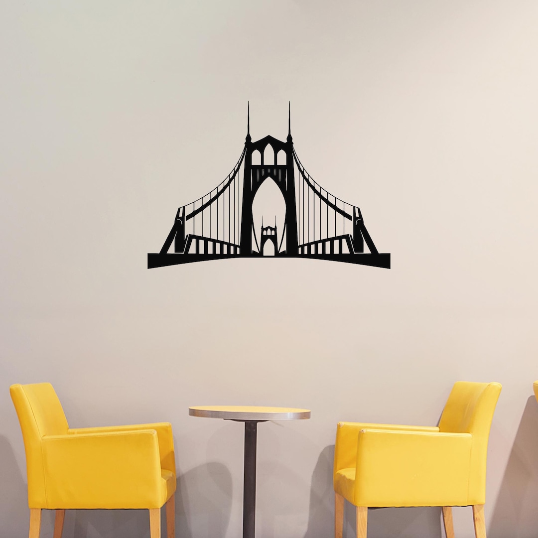 Bridge Vinyl Wall Decal Urban Theme Cityscape Bedroom Living Room ...