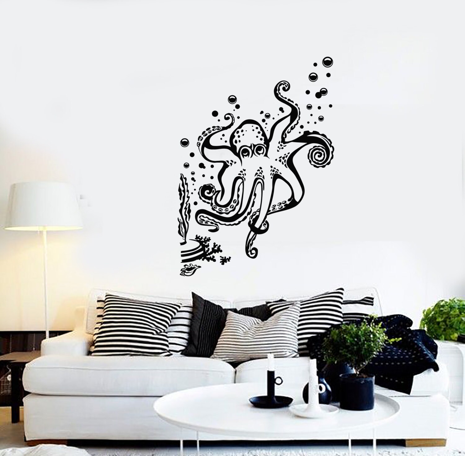 Wall Vinyl Decal Ocean Octopus Sea Marine Guaranteed Quality Decor for ...