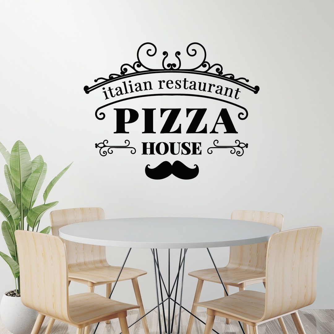 Restaurant Vinyl Wall Decal Italian Food Pizza House Store Stickers ...