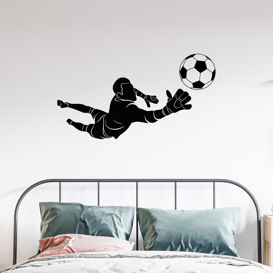 Goalkeeper Vinyl Wall Decal Soccer Player Ball Boy's Sports Room ...