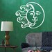 Wall Vinyl Decal Moon and Sun Night Sky Hand Sketch Style Drawing ...