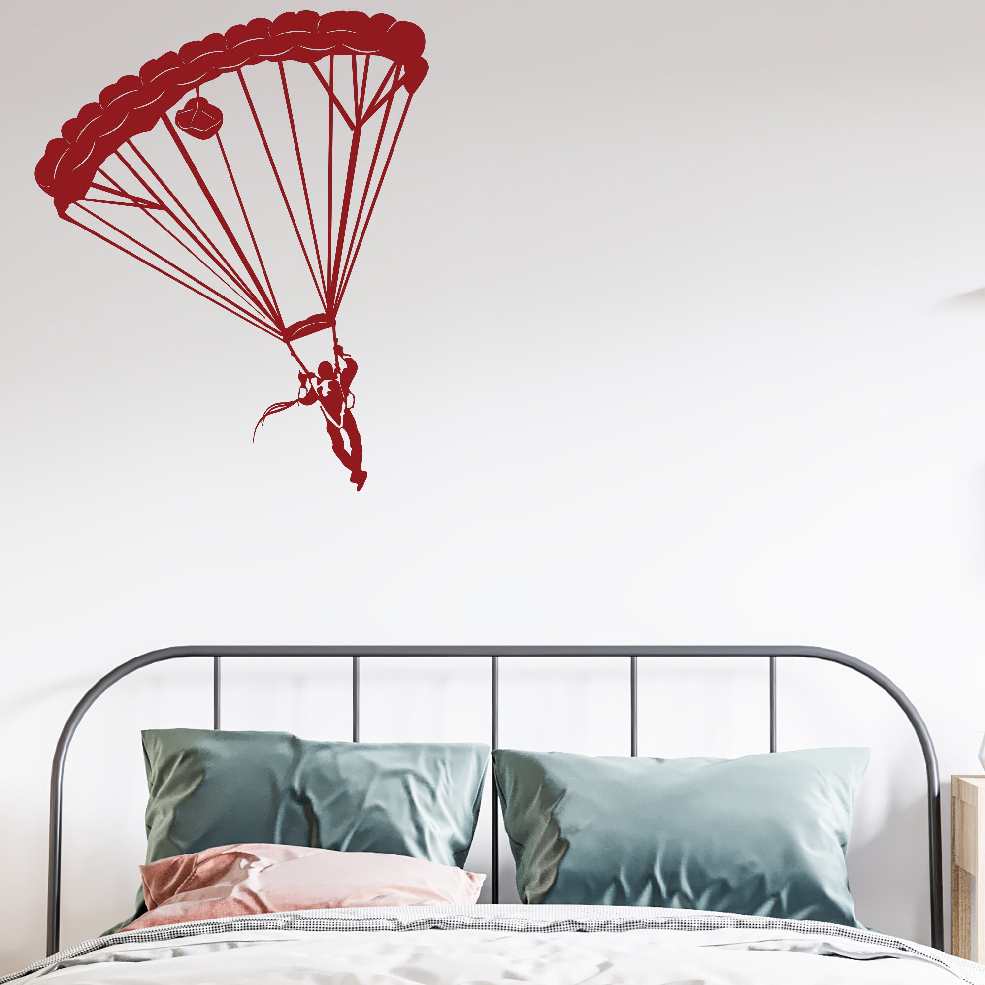 Skydiver Wall Vinyl Decal Parachute Extreme Sports Skydiving ...