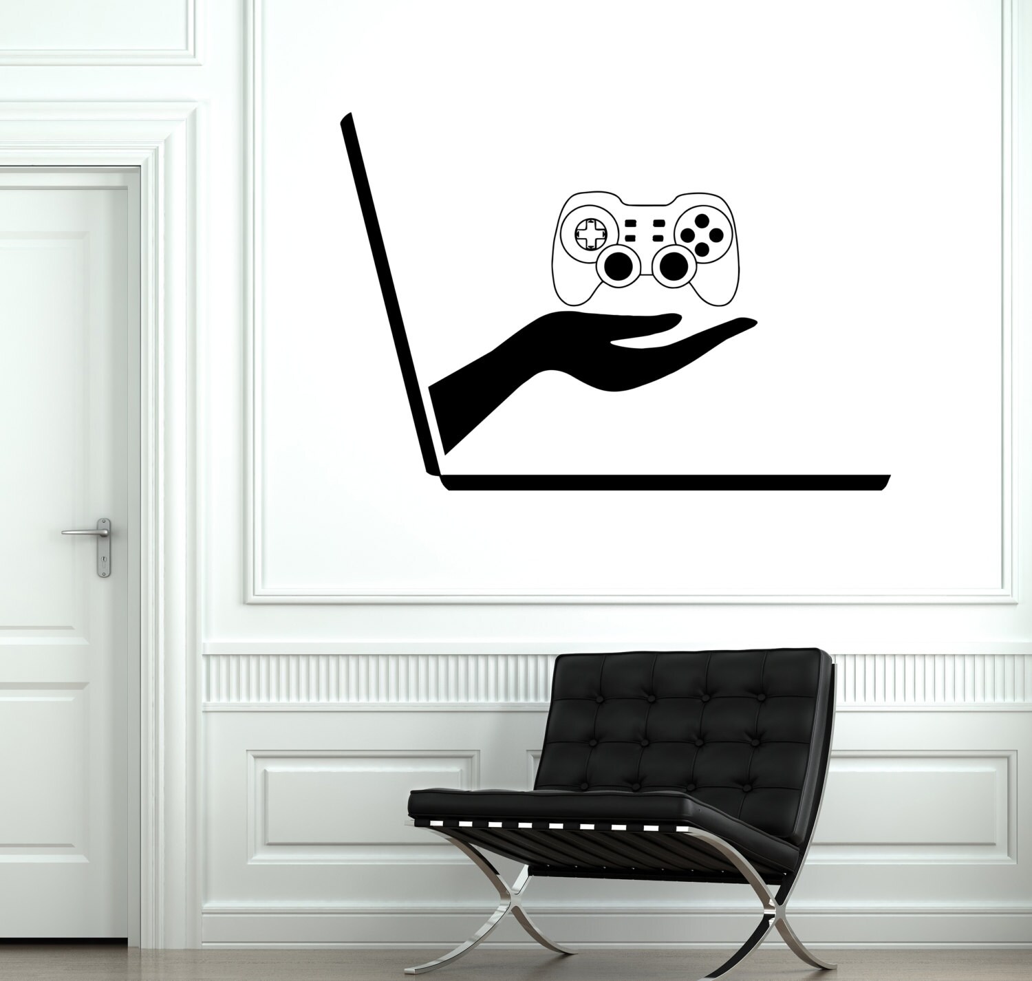 Wall Decal Gaming Joystick Joypad Laptop Video Gamer Vinyl Decal ...
