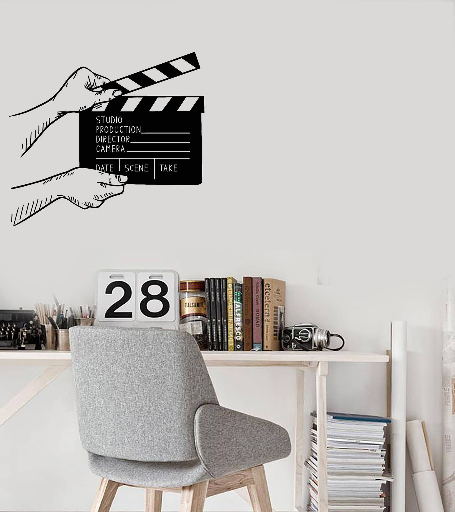 Clapperboard Vinyl Wall Decal Filming Cinema Decor Movie Room | Etsy