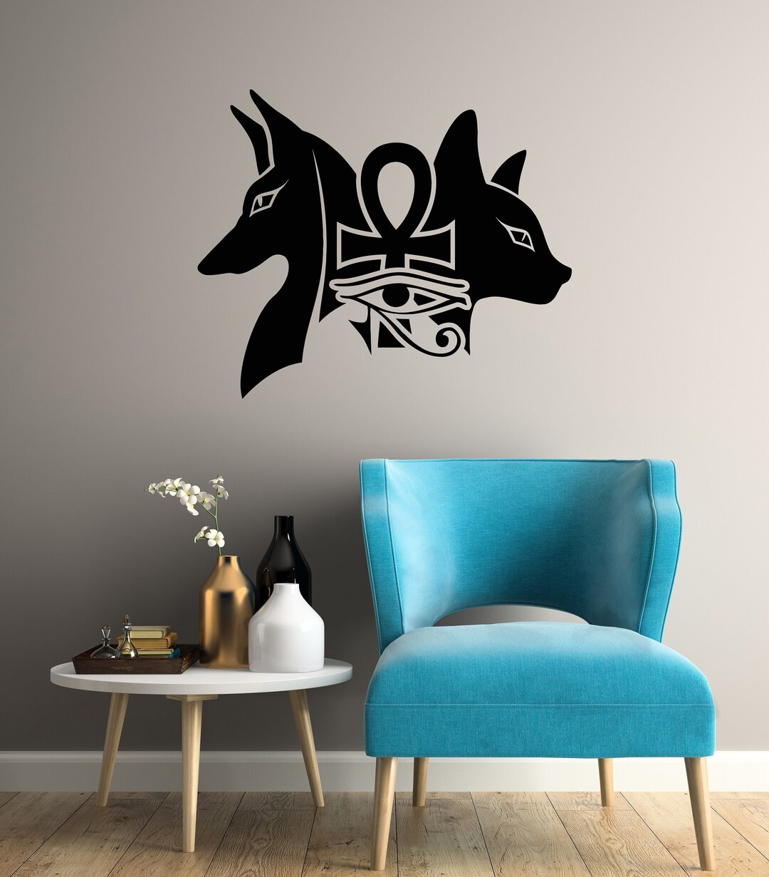 Egyptian Gods Vinyl Wall Decal Anubis Bastet Ancient Egypt - Etsy