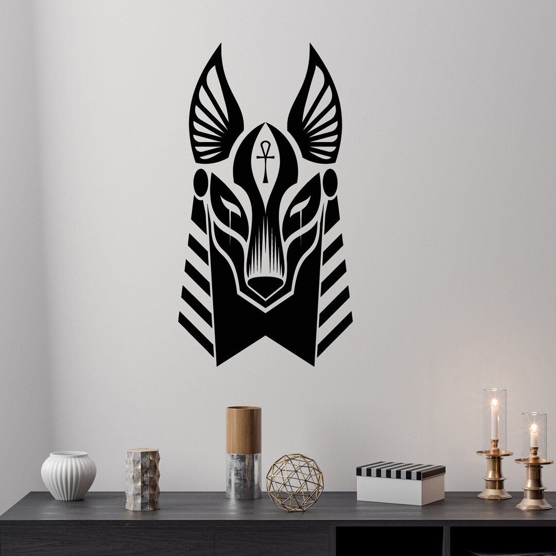 Anubis Vinyl Wall Decal Ancient Egypt Egyptian God Head Stickers Mural ...