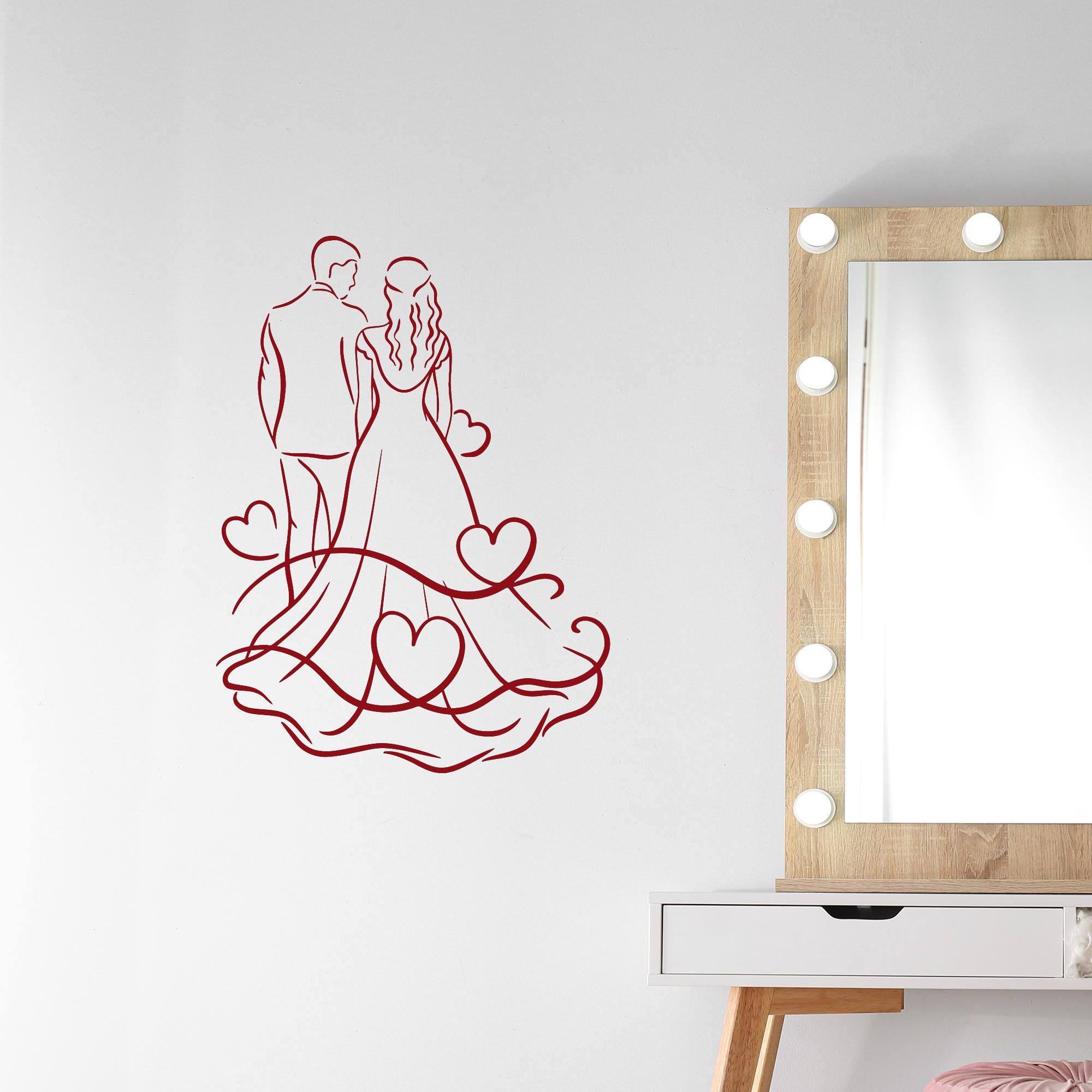 Bride and Groom Vinyl Decal: Wedding Reception Decor (#071dl) - Etsy