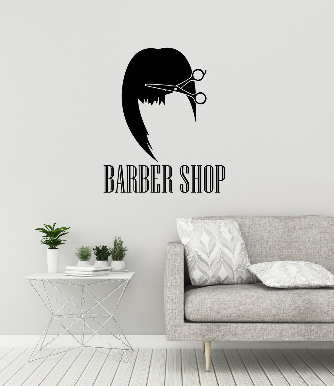 Barbershop Vinyl Wall Decal Barber Shop Hair Salon Stylist Hairdresser ...
