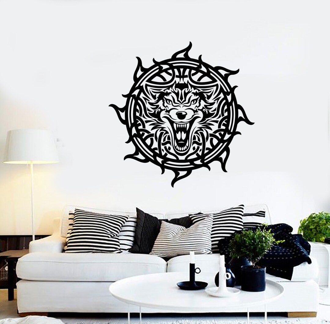 Wall Art Mural Irish Knot Ireland Wolf Symbol Talisman Decor - Etsy