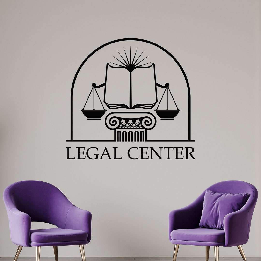 Legal Center Vinyl Wall Decal Lawyer Office Scales of Justice Attorney ...