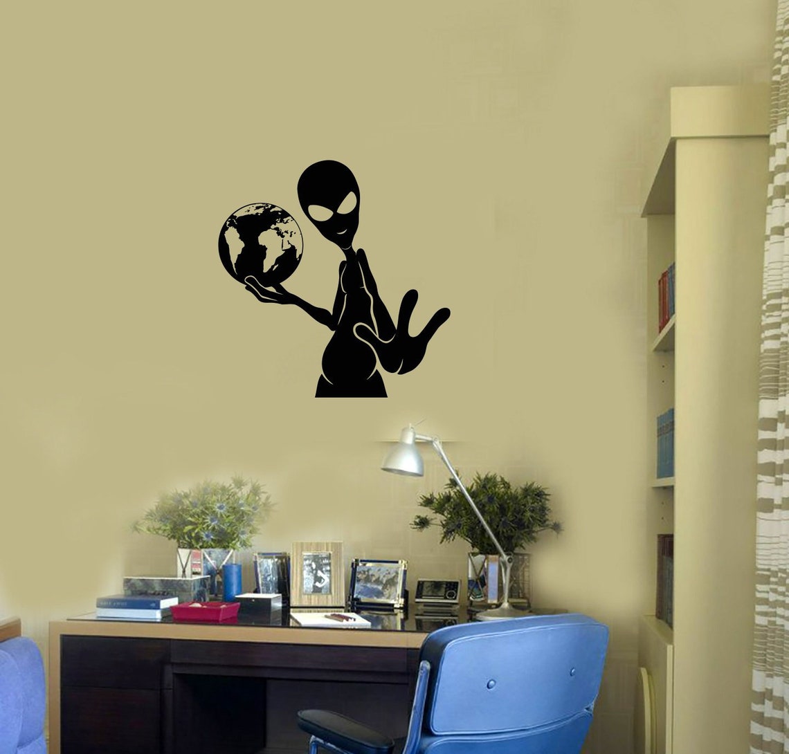Alien Vinyl Wall Decal UFO Area 51 Teen Room Interior Decor - Etsy