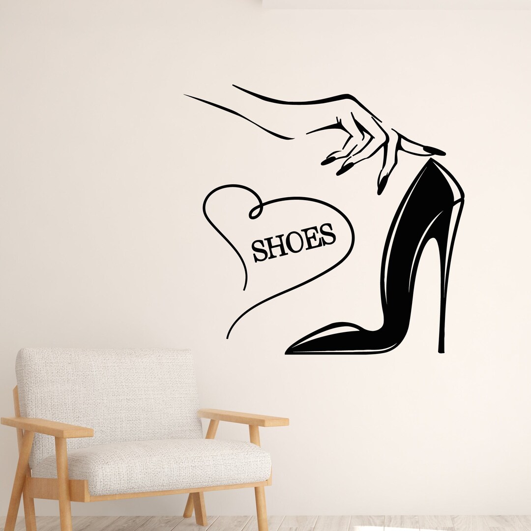 Shoes Vinyl Wall Decal High Heels Stilettoes Shopping Fashion Stickers ...