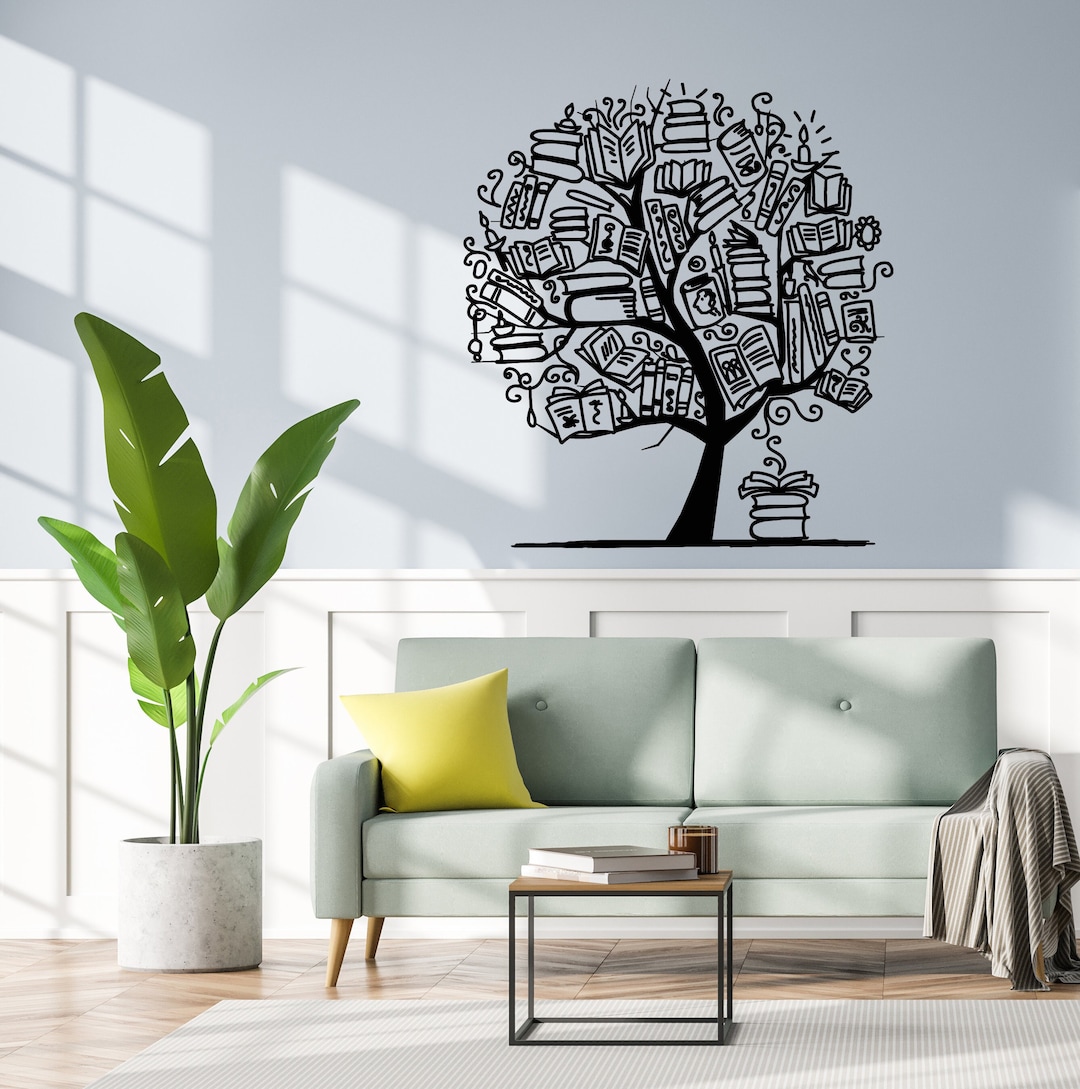 Books Vinyl Wall Decal Home Library Reading Room Corner School ...