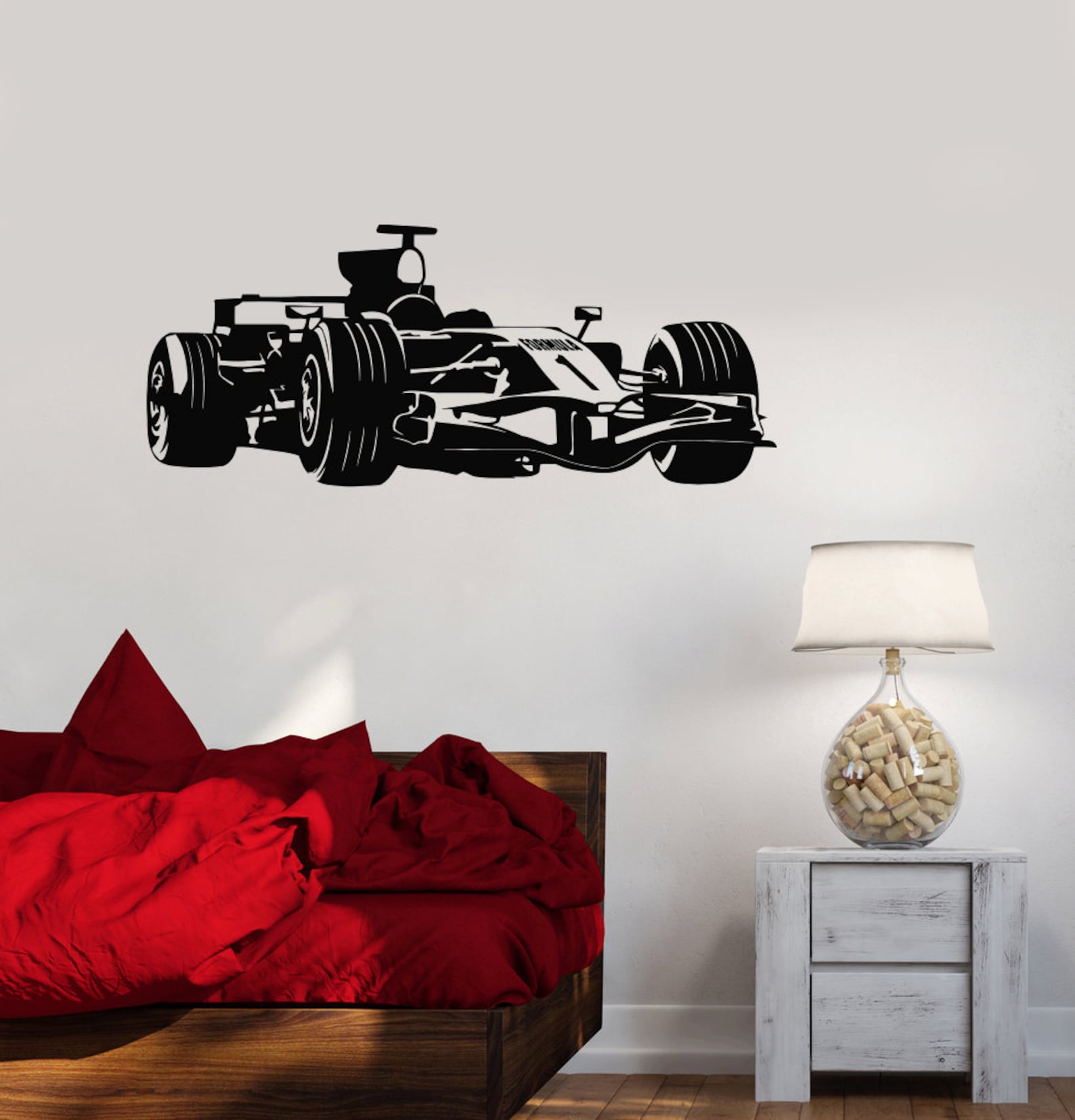 Wall Vinyl Decal Car Racing Formula Race Man Cave Sticker | Etsy