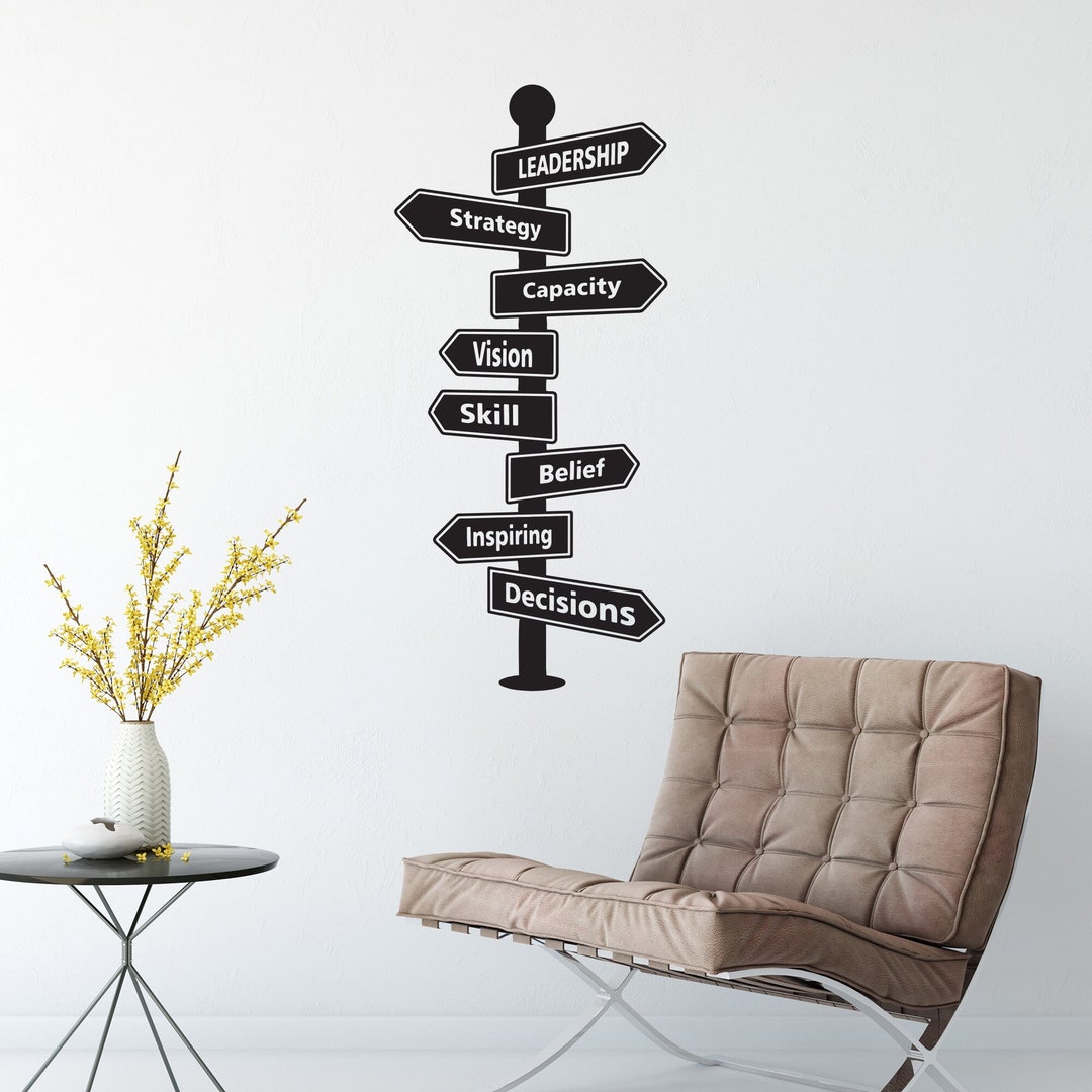 Office Signpost Vinyl Wall Decal - Motivational Workspace Art ...