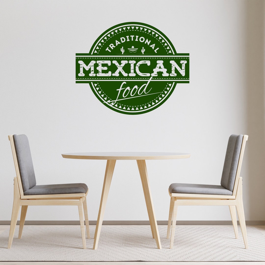 Mexican Traditional Food Logo Vinyl Wall Decal Fast Food Restaurant ...