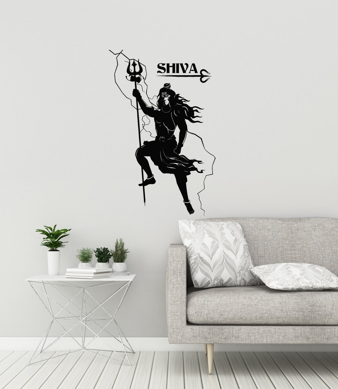 Shiva Vinyl Wall Decal Hinduism Hindu God India Home Decor Stickers ...