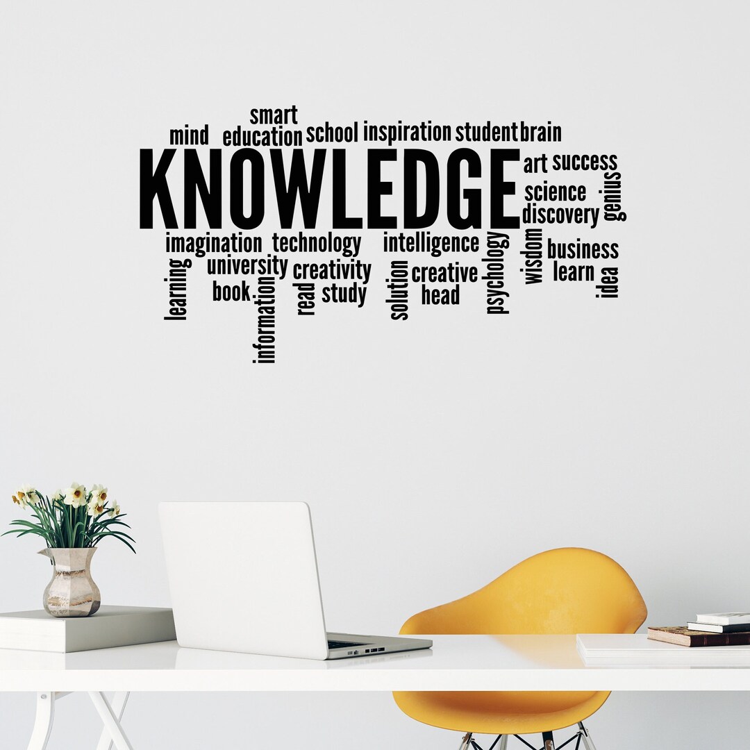 Knowledge Vinyl Wall Decal Education Words Classroom Decoration School ...
