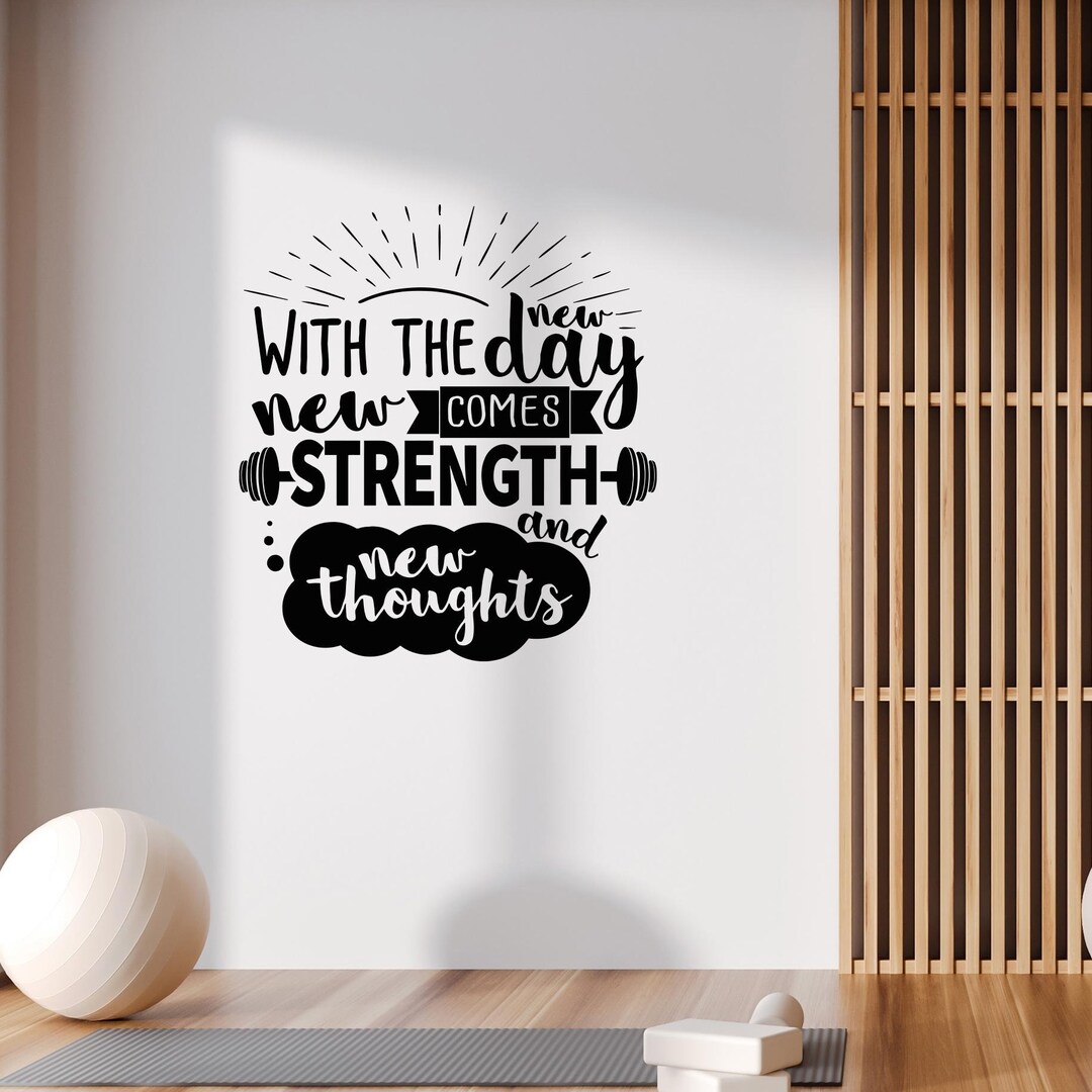 Inspirational Quote Vinyl Wall Decal Home Gym Lettering Fitness Sports ...