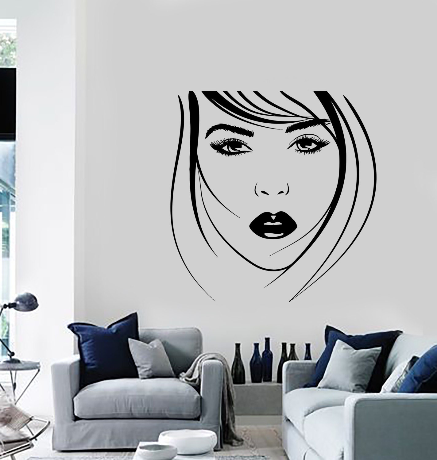 Wall Decal Sexy Beauty Girl Woman Face Hot Vinyl Sticker 1400dz - Etsy