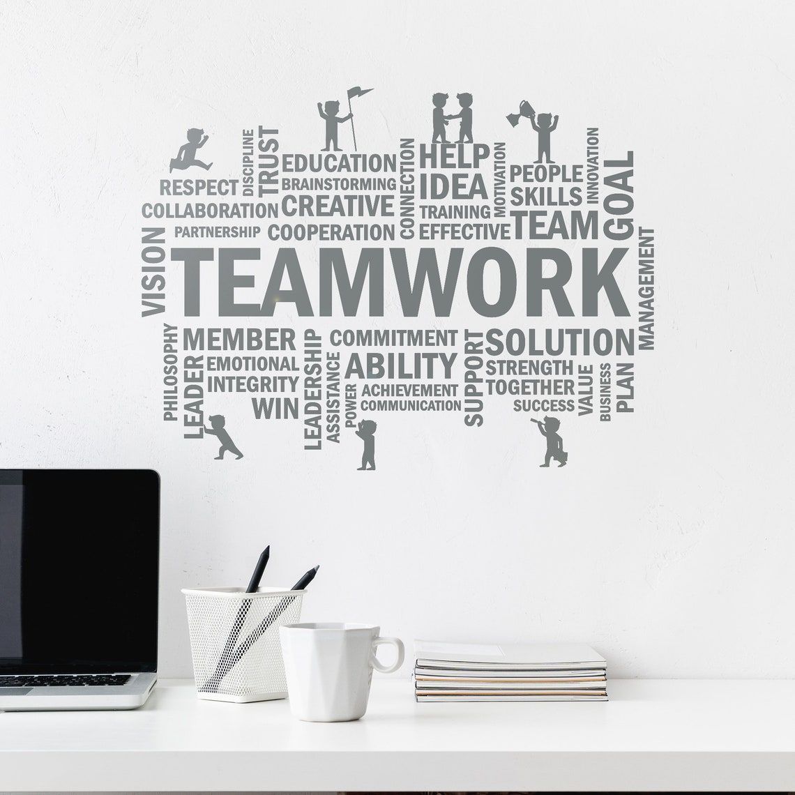 Teamwork Words Vinyl Wall Decal: Inspirational Office Decor (#6176di ...