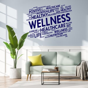 Wellness Vinyl Wall Decal Beauty Spa Salon Home Gym Health Healthcare ...
