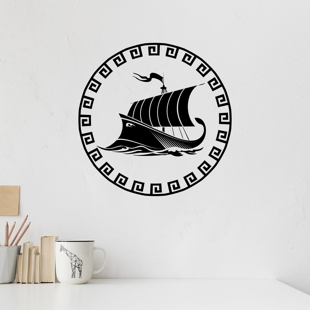 Ancient Greek Ship Vinyl Wall Decal Galley Greece History Classroom ...