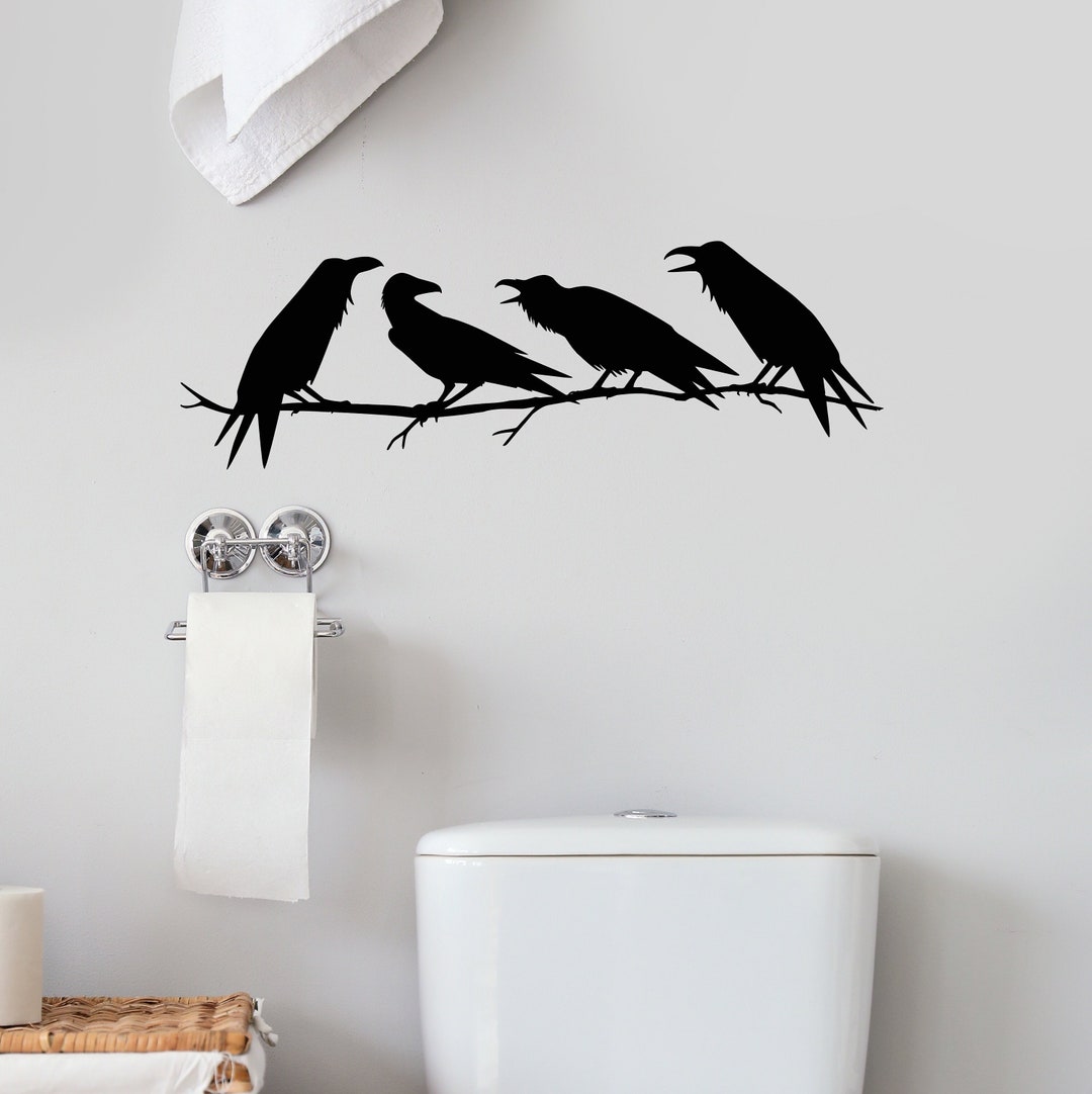 Black Ravens Vinyl Wall Decal Tree Branch Birds Gothic Decor Stickers ...