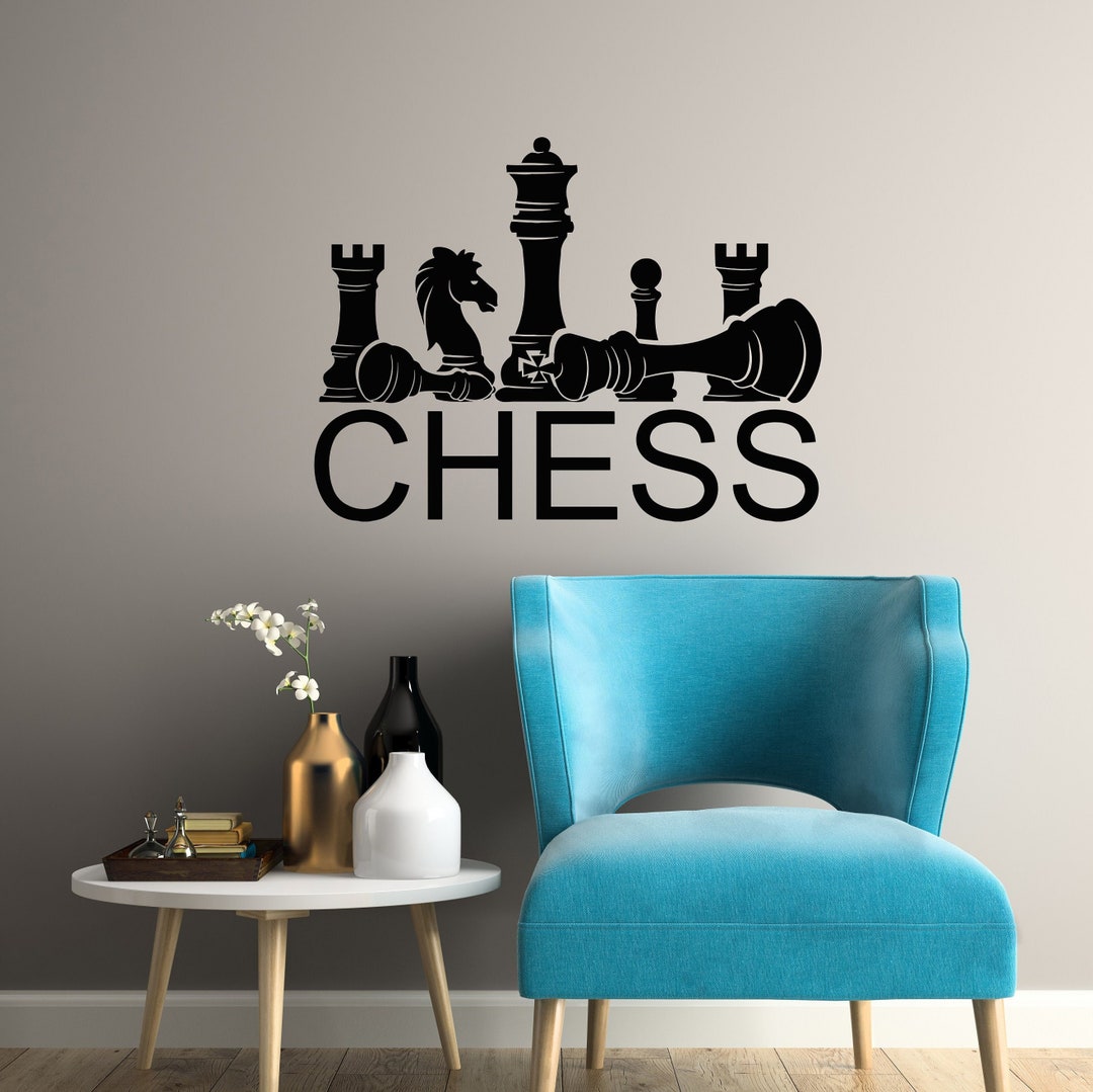 Chess Vinyl Wall Decal Chessplayer Club School Decor Stickers Mural ...