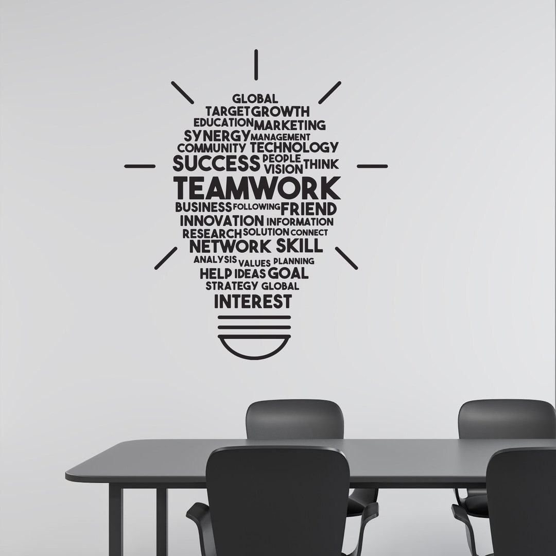 Inspire Teamwork With Lightbulb Vinyl Wall Decal - Office Decor ...