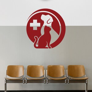 Veterinary Clinic Logo Wall Vinyl Decal Dog Cat Pet Help Animal ...