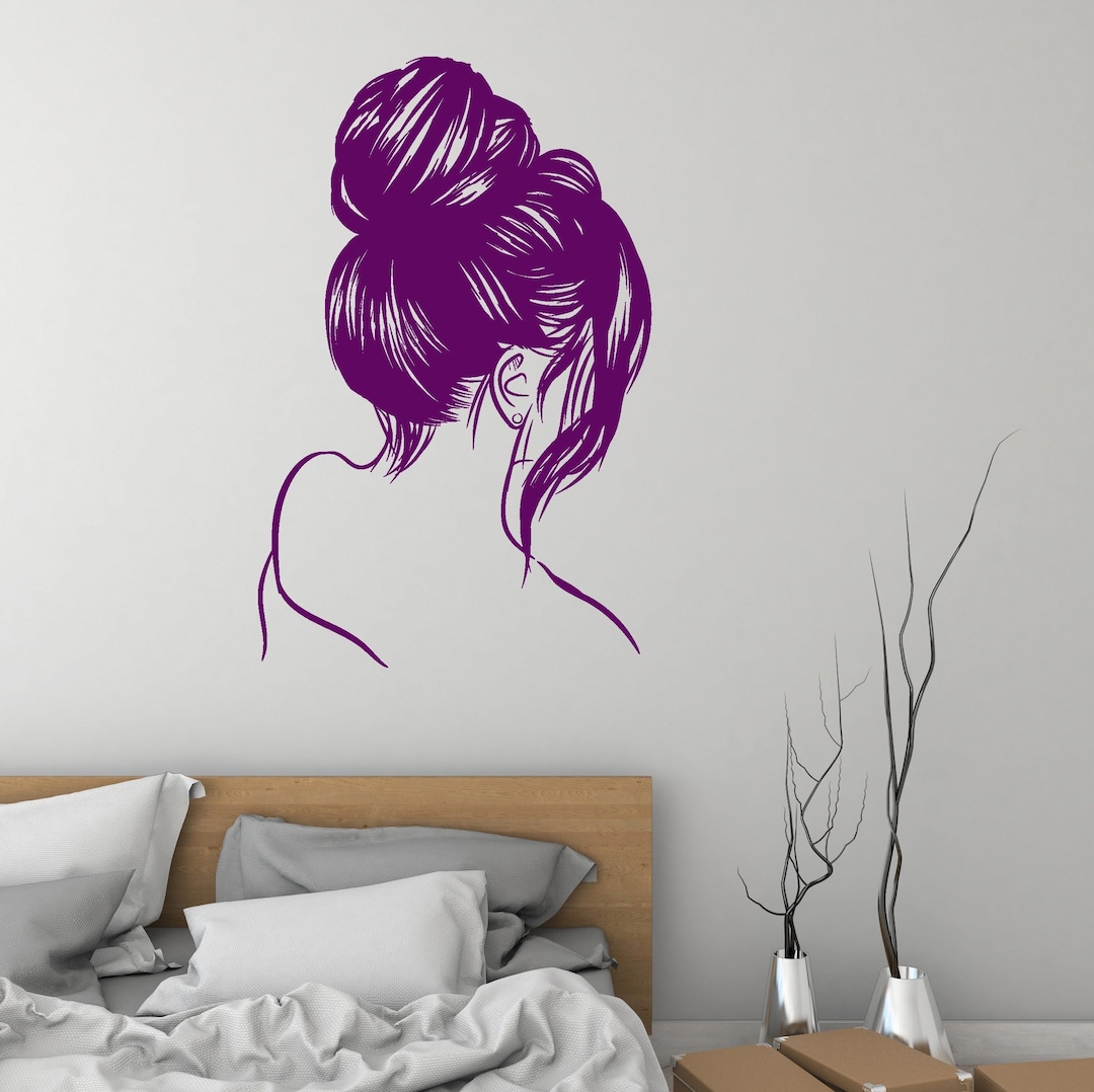 Beautiful Woman Back Vinyl Wall Decal Girl Room Beauty Salon Stickers ...